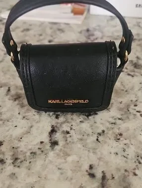 Karl Lagerfeld | Accessories | Mini Karl Lagerfeld Black Bag With Gold ...